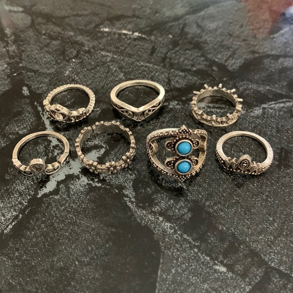 ROMWE | Jewelry | Beachy Ring Set Of 7 | Poshmark